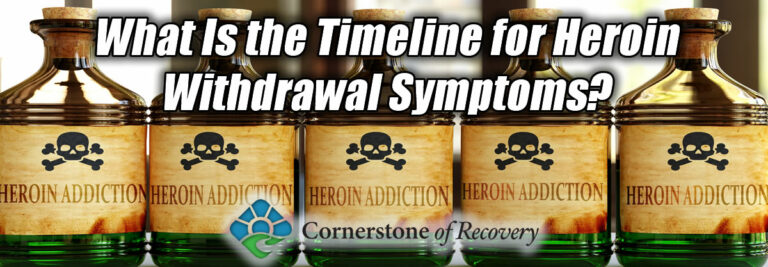 What is the timeline for heroin withdrawal symptoms?